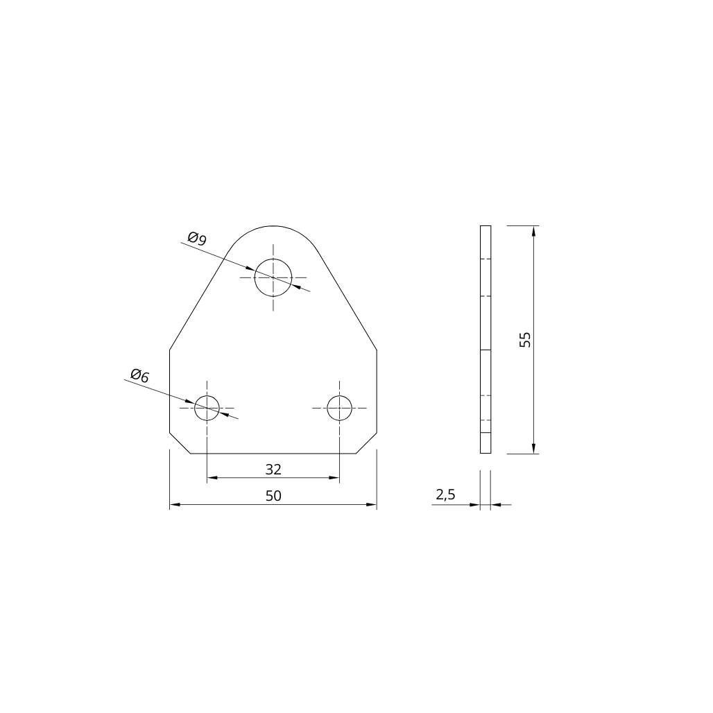 Canopy Triangular Plate (GS500) - Struts Africa