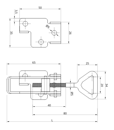 Stainless Steel Throw Over Catch Adjustable (107mm - 122mm) - Struts Africa